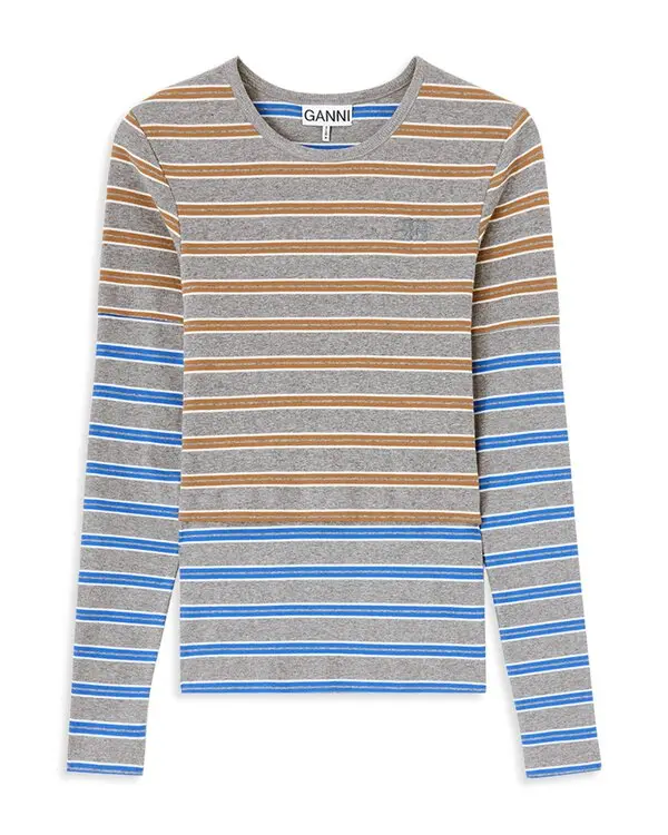 GANNI Layered Double Stripe Top