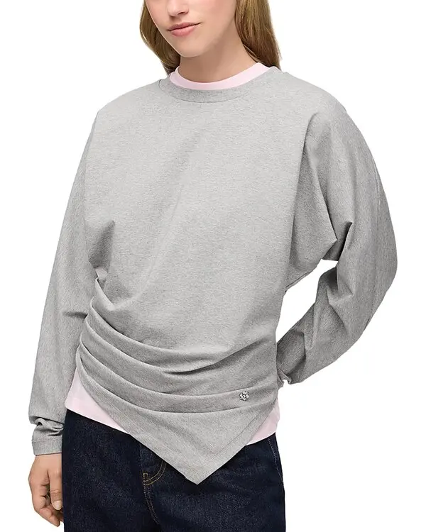 GANNI Drape Cotton-blend Jersey Blouse - Paloma