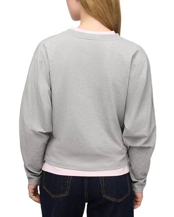 GANNI Drape Cotton-blend Jersey Blouse