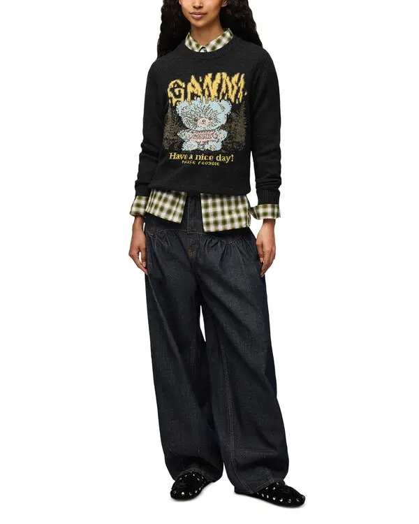GANNI Forest Teddy Crewneck Sweater