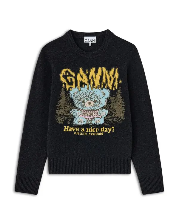 GANNI Forest Teddy Crewneck Sweater