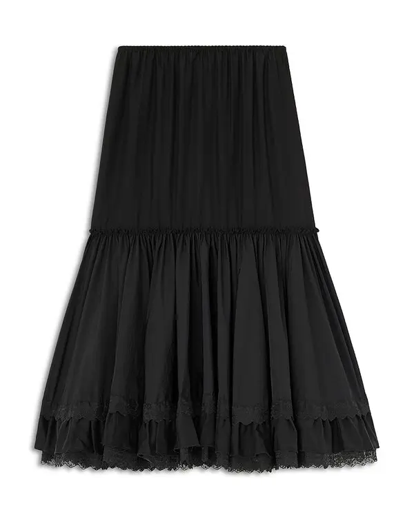 GANNI Flyweight Nylon Skirt - Black
