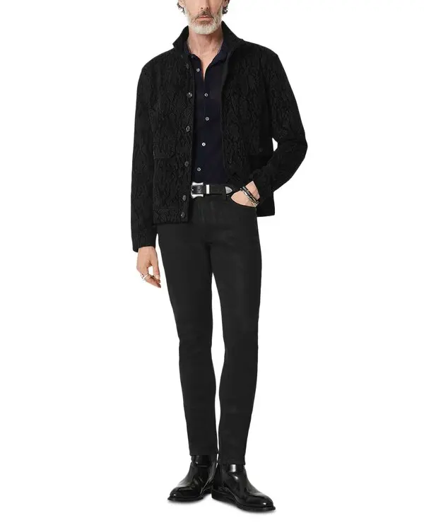 John Varvatos Montecarlo Cotton Stand Collar Patterned Jacket