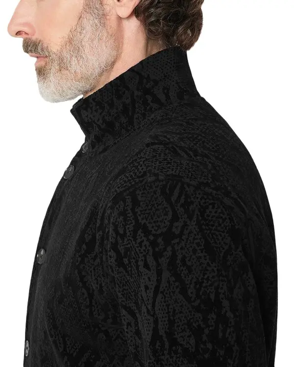 John Varvatos Montecarlo Cotton Stand Collar Patterned Jacket