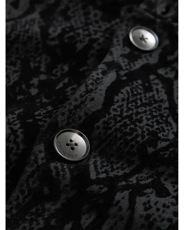 John Varvatos Montecarlo Cotton Stand Collar Patterned Jacket