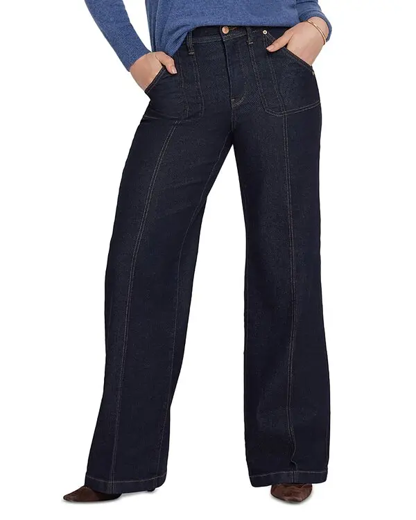 NYDJ Mia Cotton Blend High Rise Palazzo Jeans - Rinse