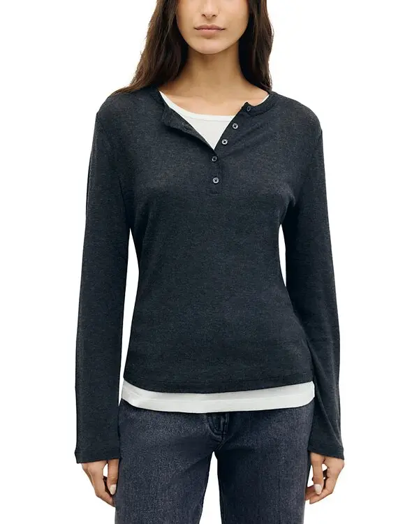 Gerard Darel Becca Layered Tee - Charcoal