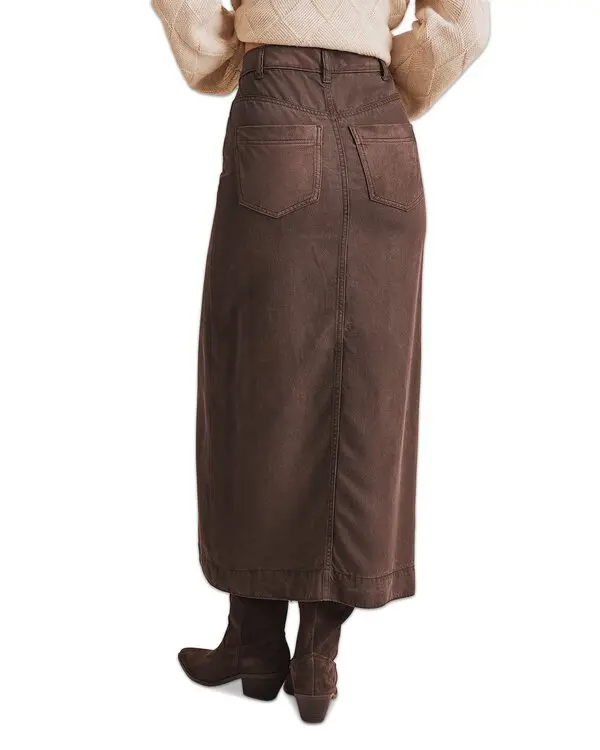 Splendid Ryder Faux Suede Slit Skirt