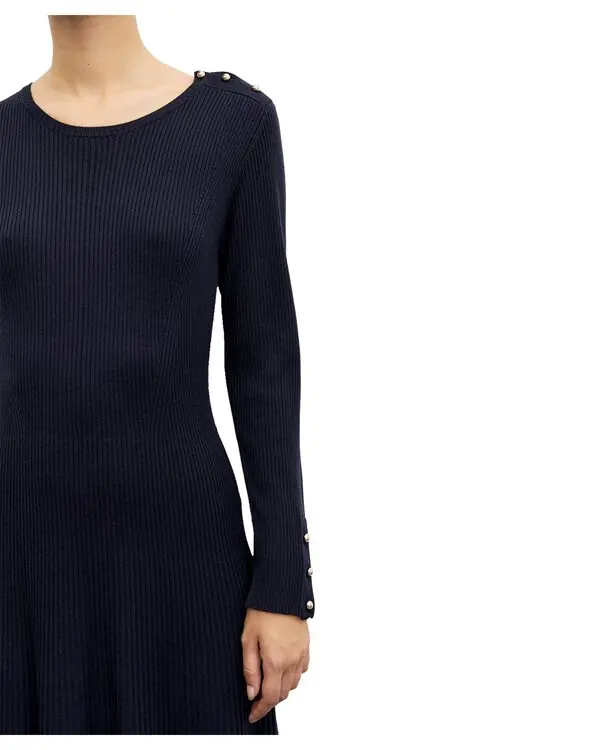 Gerard Darel Cina Round Neck Rib Knit Dress