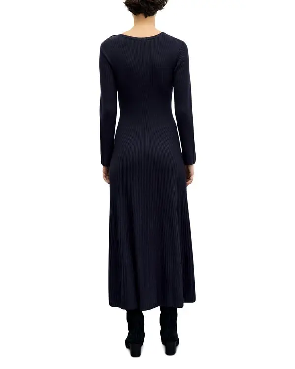 Gerard Darel Cina Round Neck Rib Knit Dress