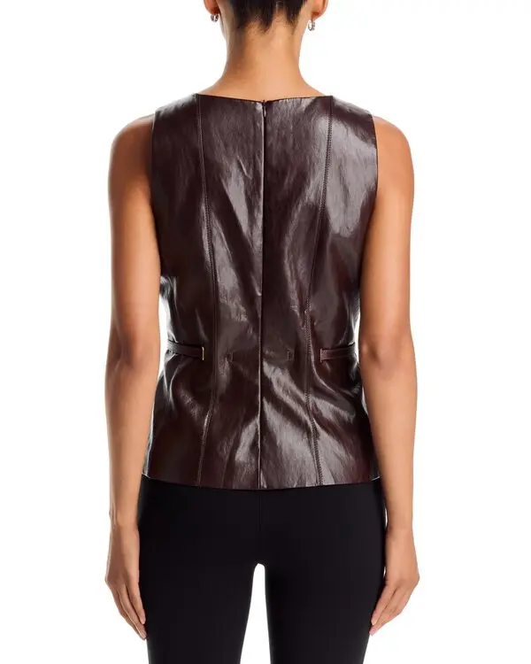 MILLY Gwen Faux Leather Top
