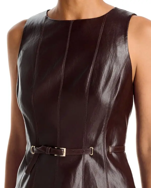 MILLY Gwen Faux Leather Top
