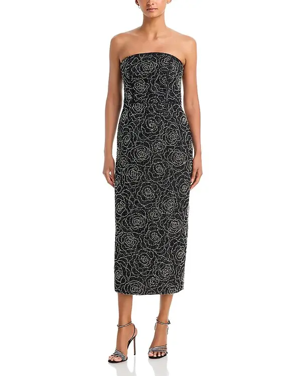 MILLY Strapless Embellished Dress
