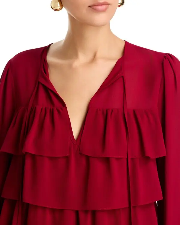 Michael Kors Ruffled Tiered Long Sleeve Top