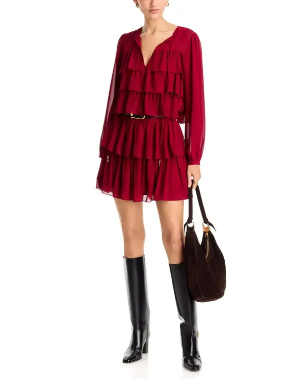 Michael Kors Ruffled Tiered Mini Dress