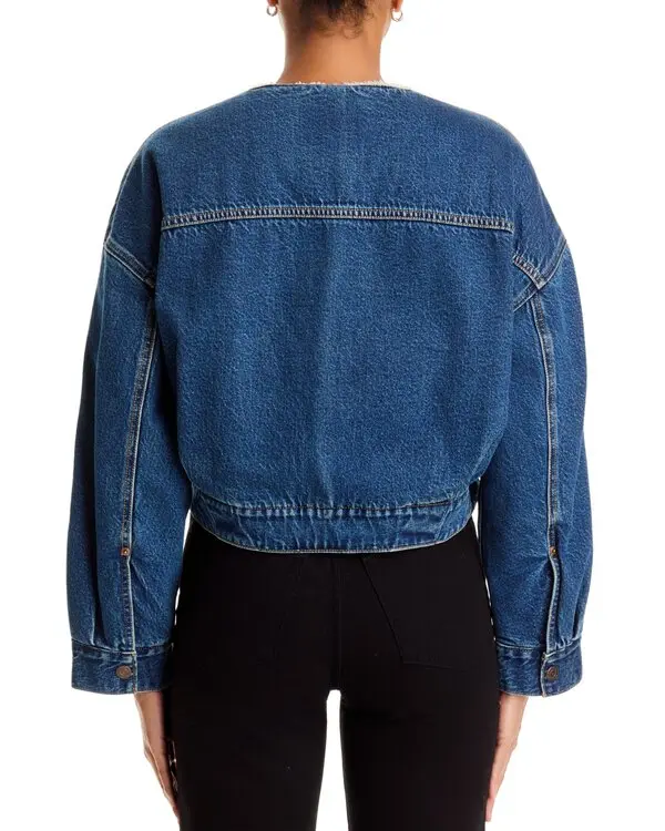 LEVI'S Sherpa Lined Cropped Denim Trucker Jacket