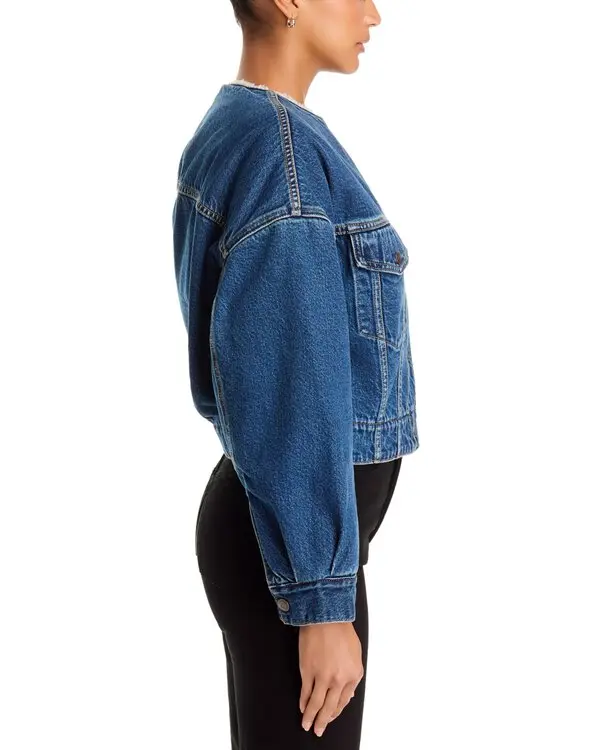 LEVI'S Sherpa Lined Cropped Denim Trucker Jacket