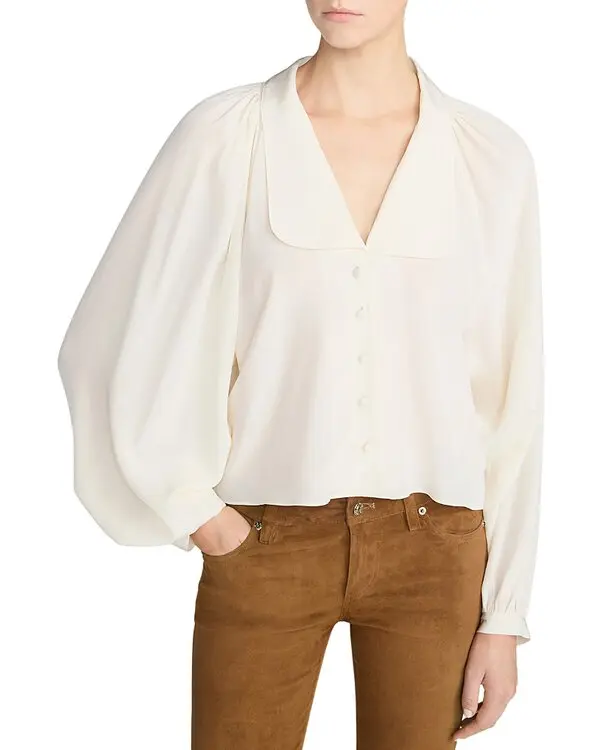 FRAME The Silk Gala Shirt - Cream
