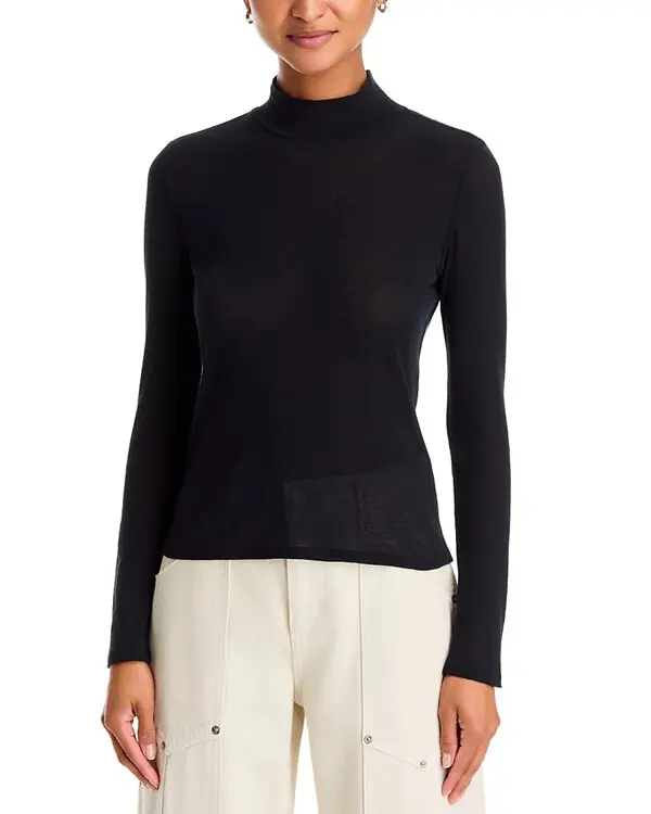 FRAME The Shadow Cotton Turtleneck - Black