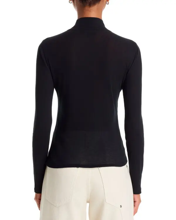 FRAME The Shadow Cotton Turtleneck - Black