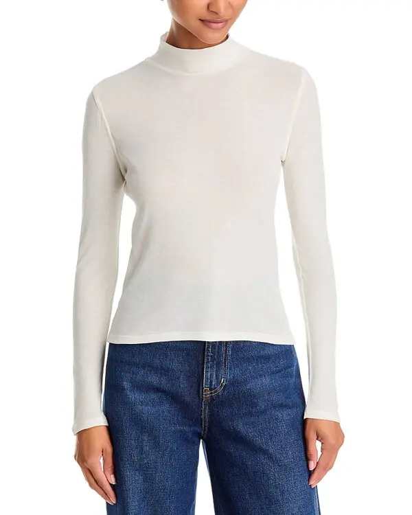 FRAME The Shadow Cotton Turtleneck - Cream