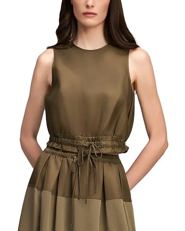 Cinq À Sept Elisabetta Scoop Neck Back Keyhole Top - Dark Olive