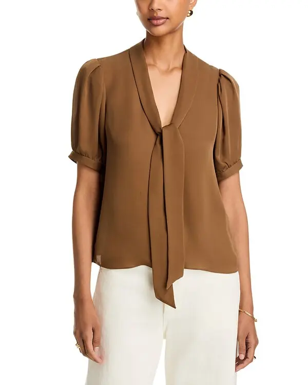 FRAME The Sonnet Silk Blouse - Moss