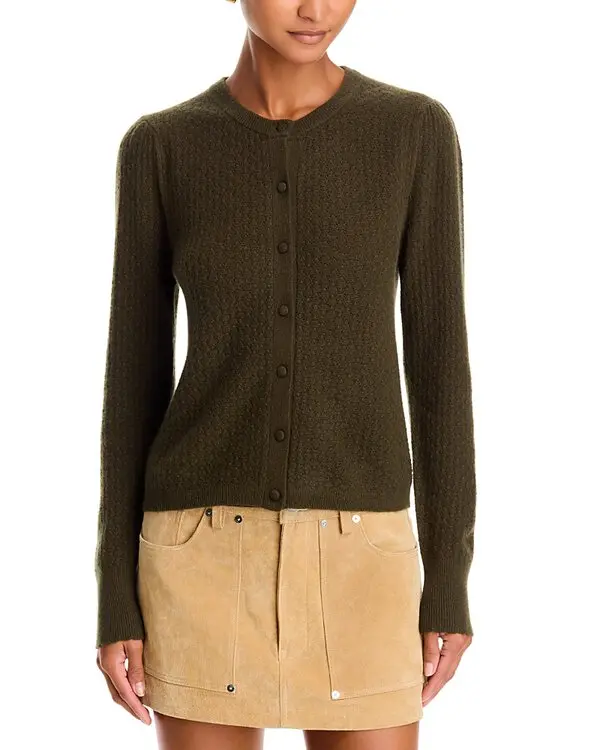 FRAME The Honeycomb Pointelle Cashmere Cardigan