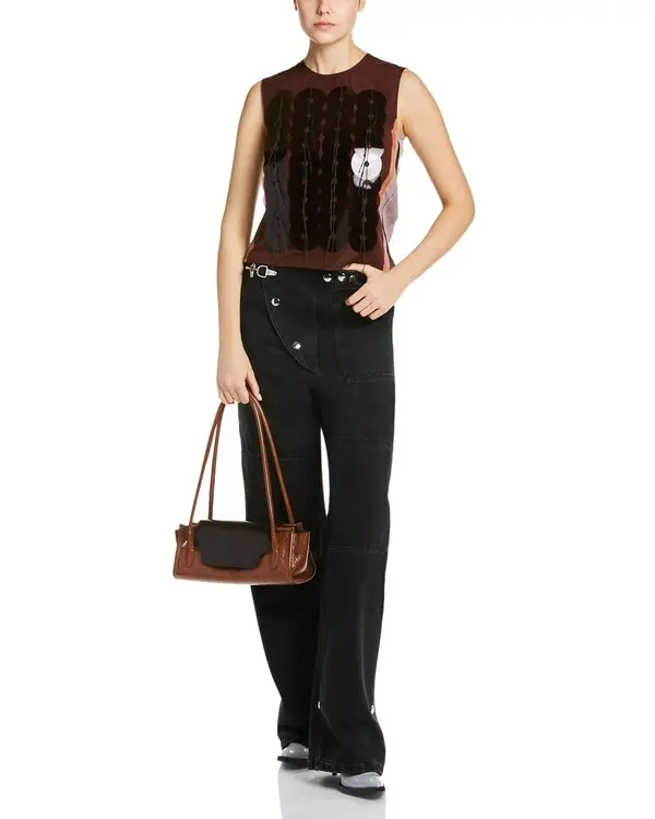 Marni Cotton Contrast Trim Embellished Top
