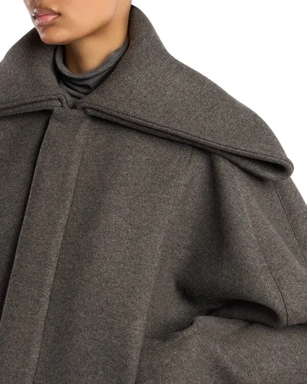 Victoria Beckham Wool Blend Folded Collar Bomber Jacket
