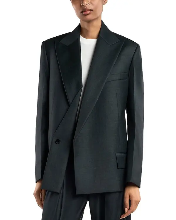 Victoria Beckham Sculptural Layered Wool Jacket - Marsh Green