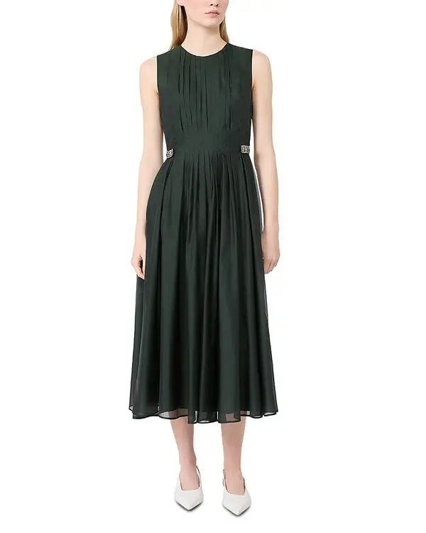 Max Mara Stmwally Organza Midi Dress - Moss Green