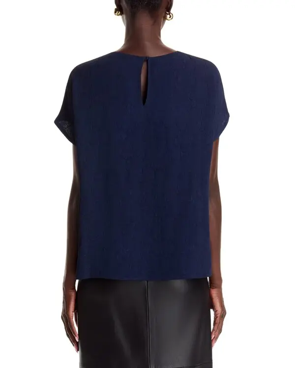 Lafayette 148 New York Silk Stretch Round Neck Top