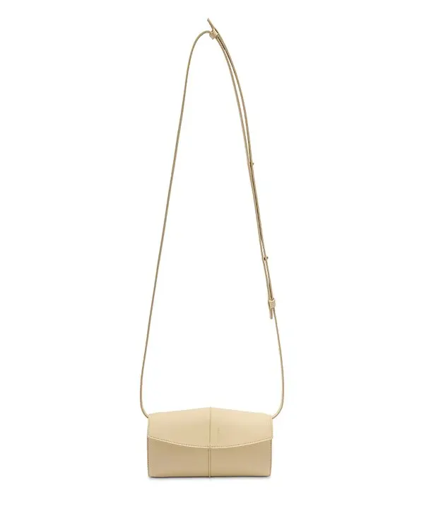 JIL SANDER Linea Leather Wallet Crossbody - Cream