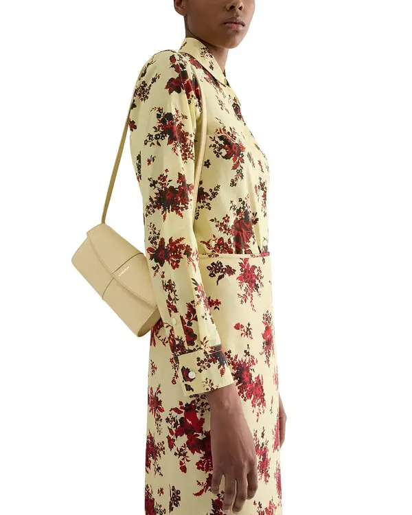 JIL SANDER Linea Leather Wallet Crossbody - Cream