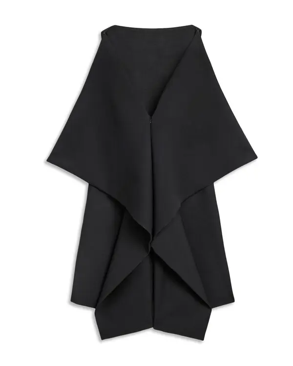 JIL SANDER Silk & Wool Linear Shift Dress With Open Back