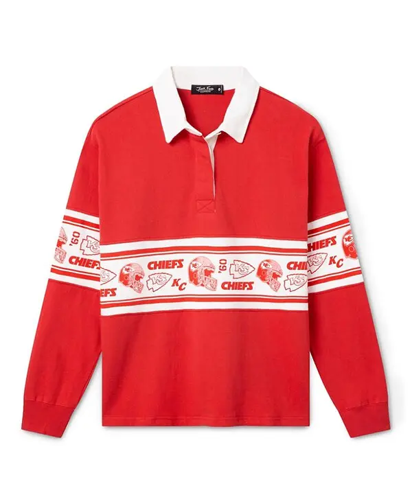 Junk Food Clothing Kansas City Chiefs Helmet Rugby Shirt - Licorice