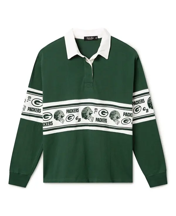 Junk Food Clothing Green Bay Packers Helmet Rugby Shirt - Hunter