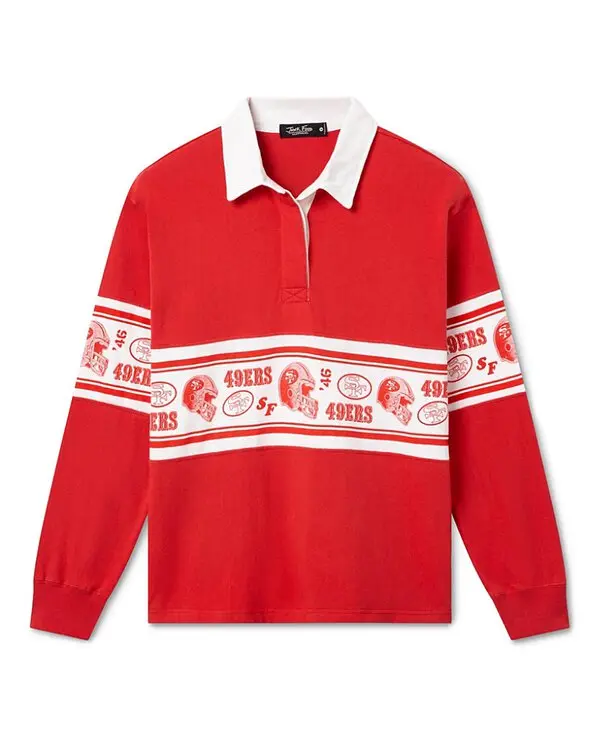 Junk Food Clothing San Francisco 49ers Helmet Rugby Shirt - Licorice