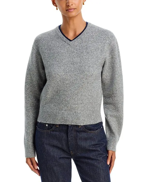 525 America Sloane High V Neck Sweater