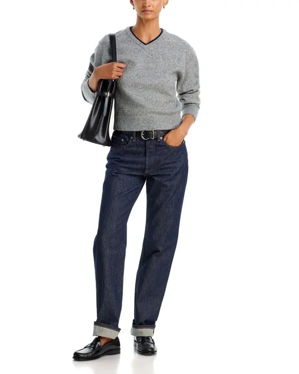 525 America Sloane High V Neck Sweater