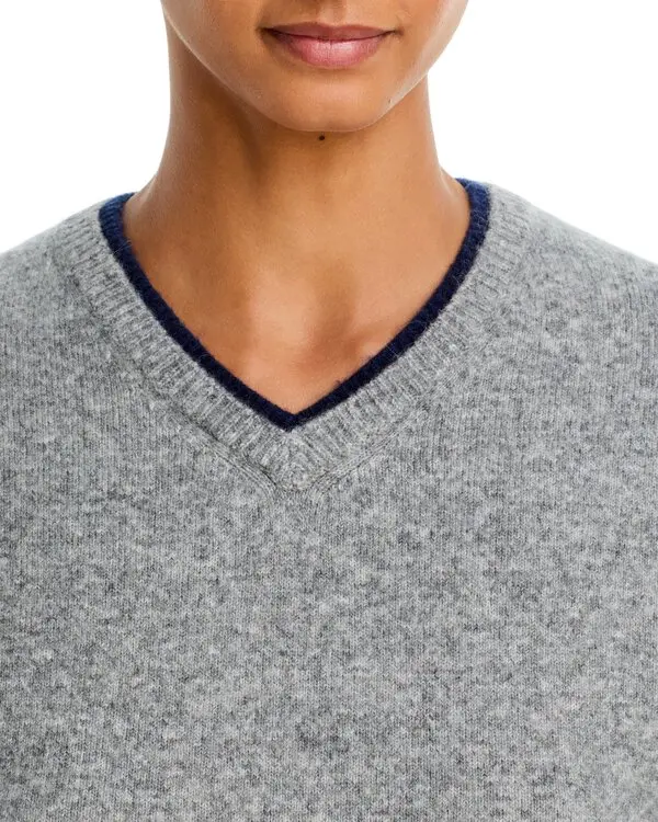 525 America Sloane High V Neck Sweater
