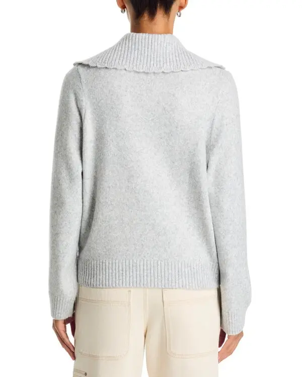 Aqua Scalloped Collar Henley Sweater Exclusive
