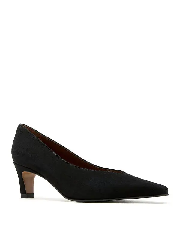 La Canadienne Beckham Suede Mid Heel Pumps - Black