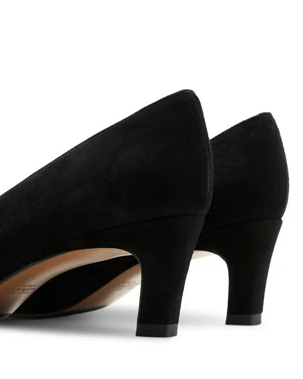 La Canadienne Beckham Suede Mid Heel Pumps - Black