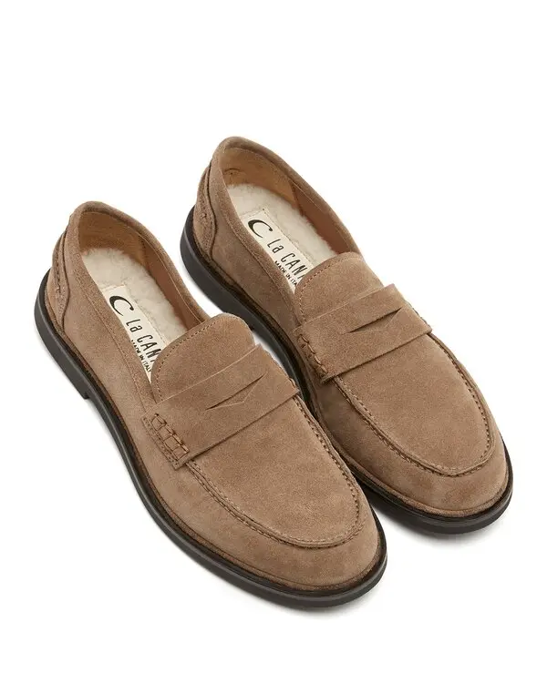 La Canadienne Magnetic Shearling Lined Suede Loafers