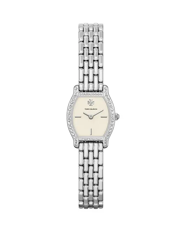 Tory Burch Eleanor Curve Mini Watch, 19.7mm X 26mm - Ivory/silver