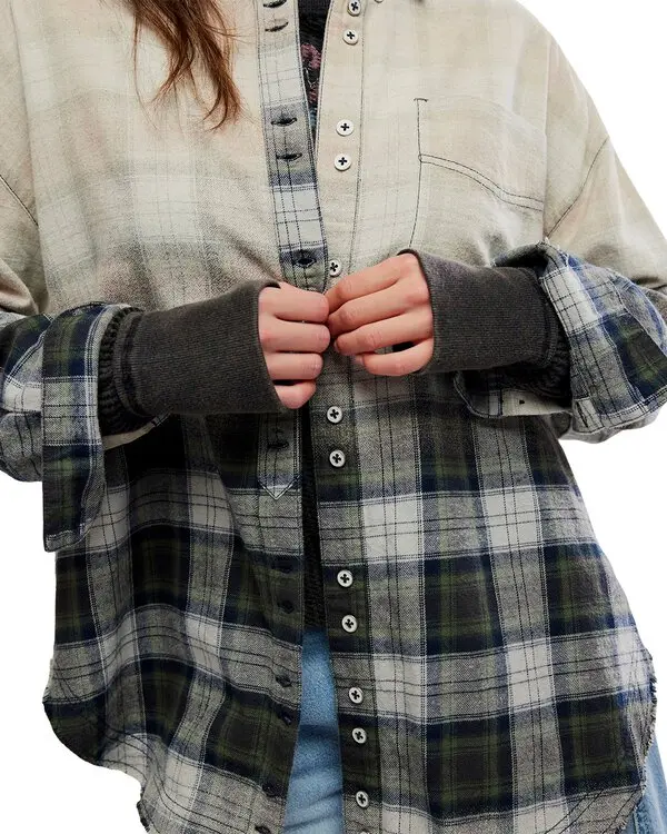 Free People Lexi Cotton Plaid Shirt