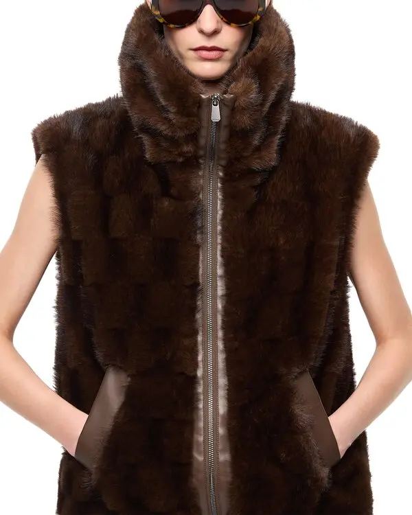 Pinko Glossina Faux Fur Gilet Vest
