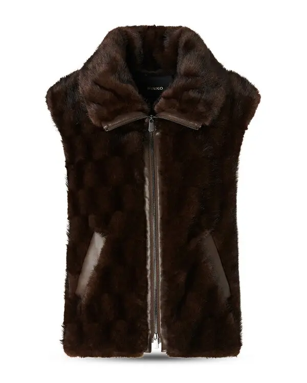Pinko Glossina Faux Fur Gilet Vest